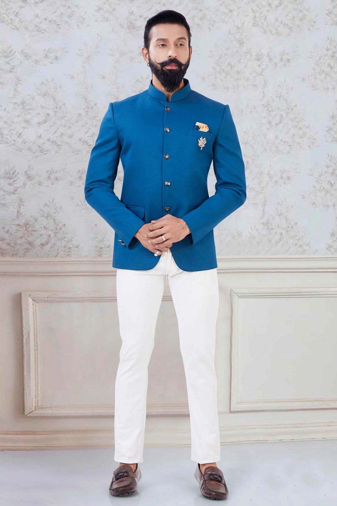 Buy Blue Imported Jodhpuri Suit NCSH11310195 – Ninecolours.com